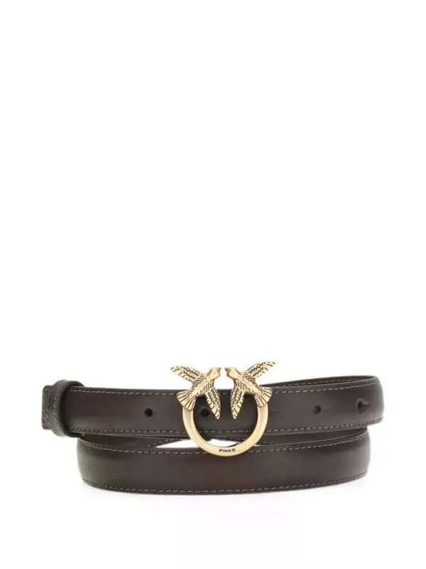 Pinko Love Birds Leather Belt - Brown