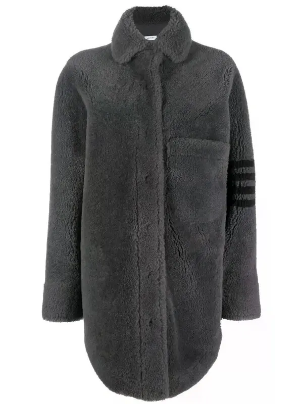 Thom Browne 4-bar Stripe Shearling Jacket