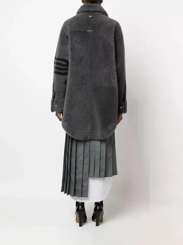 Thom Browne 4-bar Stripe Shearling Jacket