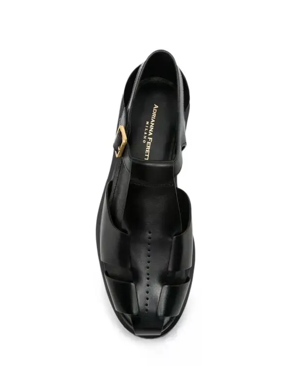 ADRIANNA FERETTI Leather Buckle Fastening Flat Sandals