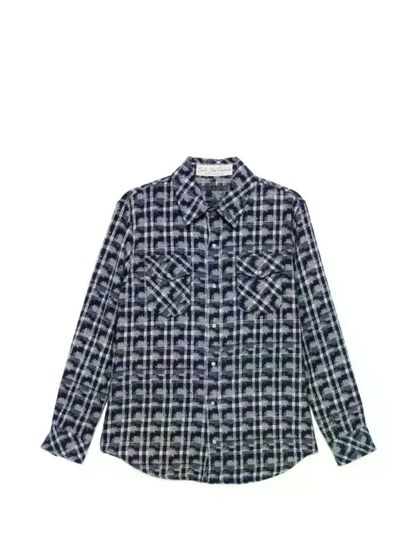 GOD'S TRUE CASHMERE Shibori Plaid Cashmere Shirt