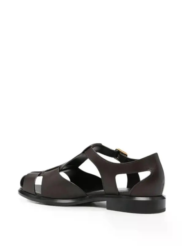 ADRIANNA FERETTI Leather Side-buckle Sandals