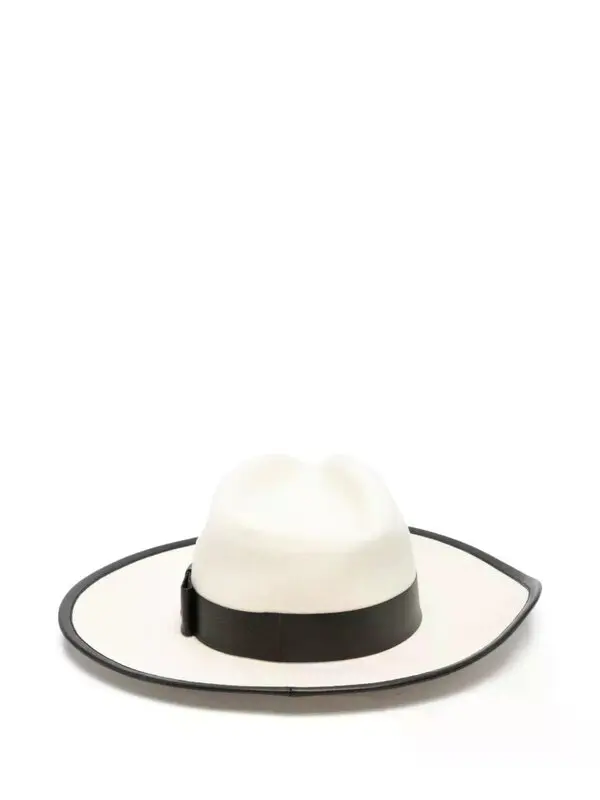 Nina Ricci Ribbon Trim Hat - White