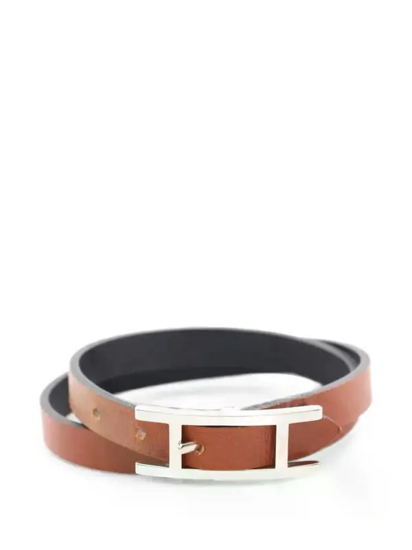Hermès Leather Buckle-fastening Bracelet