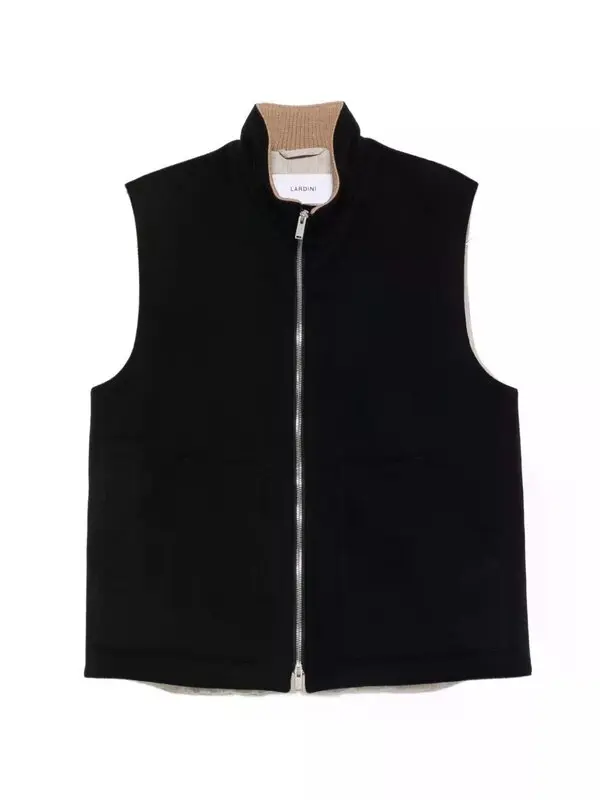 LARDINI Felted Zip-up Gilet
