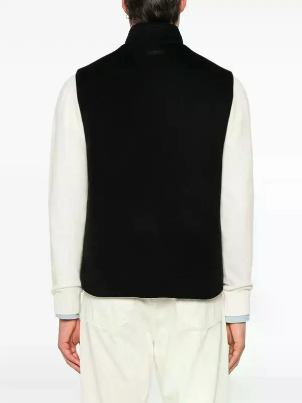 LARDINI Felted Zip-up Gilet