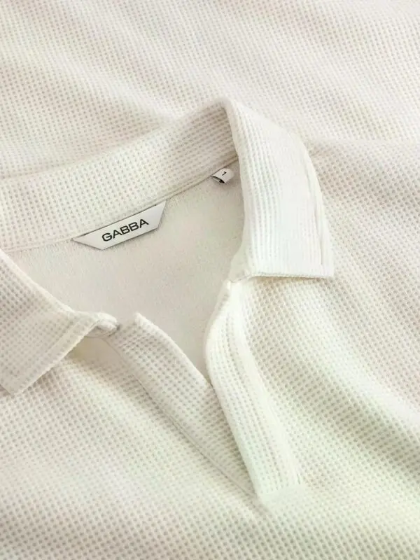 GABBA Gablio Waffle-knit Embroidered-logo Polo Shirt