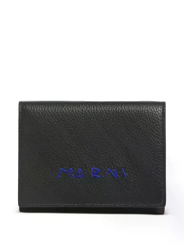 Marni Mending Logo Trifold Wallet - Black