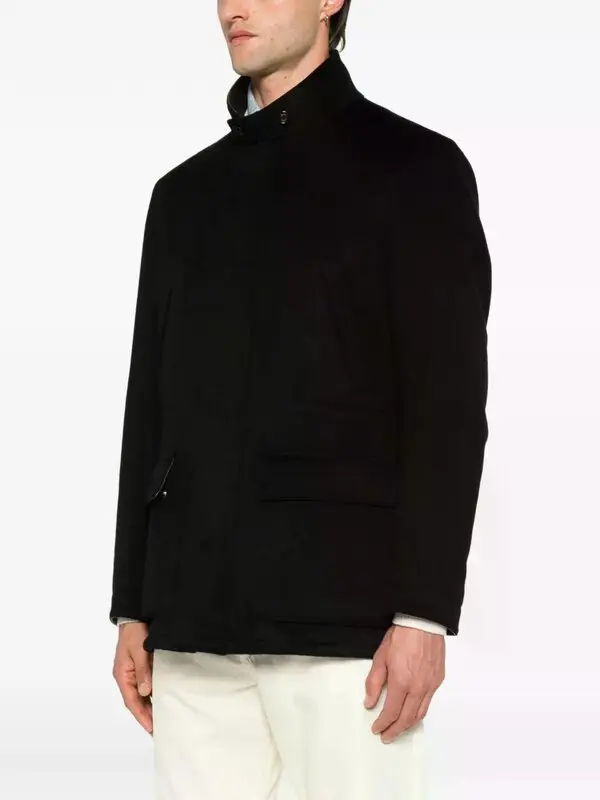 LARDINI Water-resistant Jacket With Leather Trim