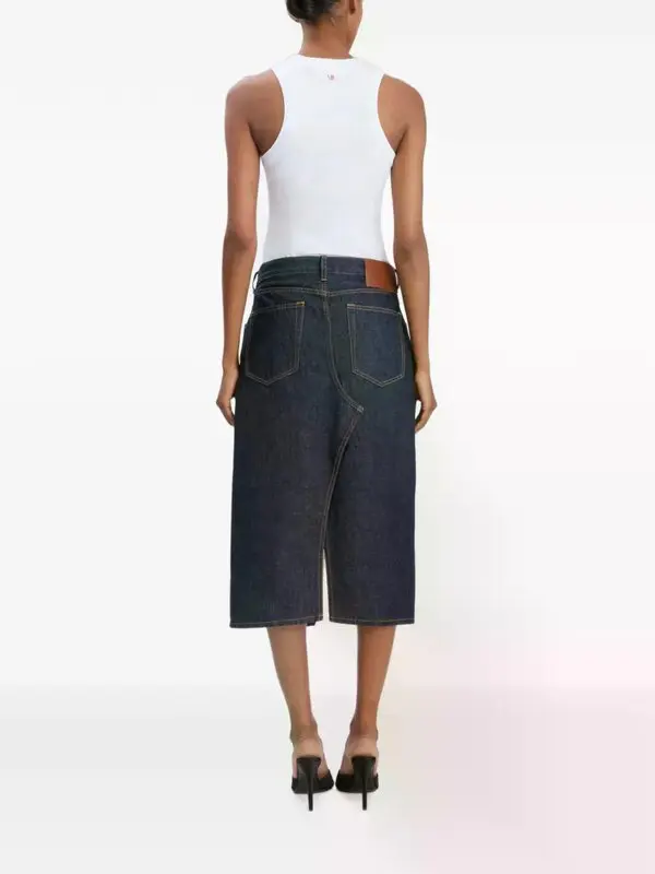 Victoria Beckham Kick Pocket Pleated Midi Skirt