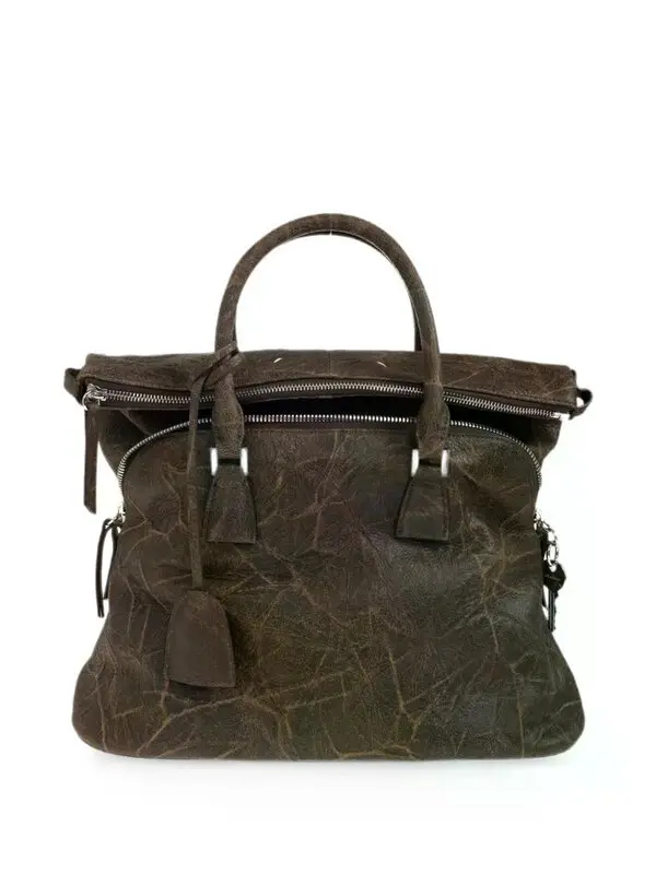 MAISON MARGIELA Medium 5ac Leather Tote Bag - Brown