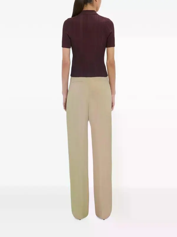 Victoria Beckham Ribbed Zip-up Short-sleeve Cardigan