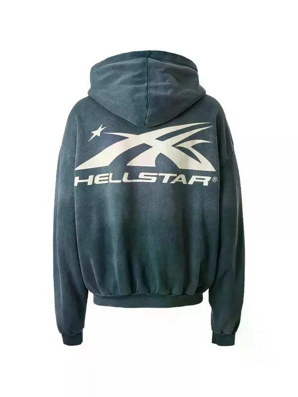 HELLSTAR Logo Print Zip-up Hoodie