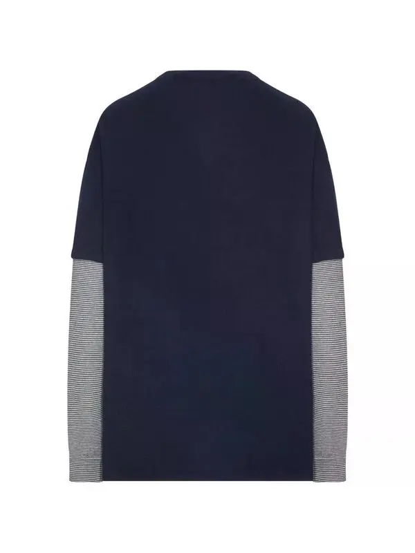 Miu Miu Layered Striped-sleeve Crew Neck Sweater