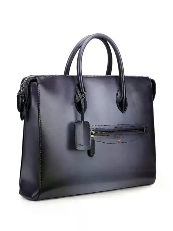Santoni Logo Plaque Zip-fastening Laptop Bag