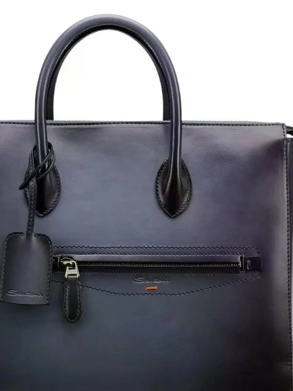 Santoni Logo Plaque Zip-fastening Laptop Bag