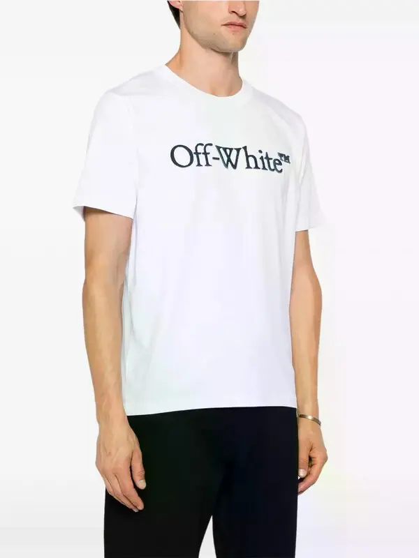 Off-White Logo-embroidered Cotton T-shirt - White