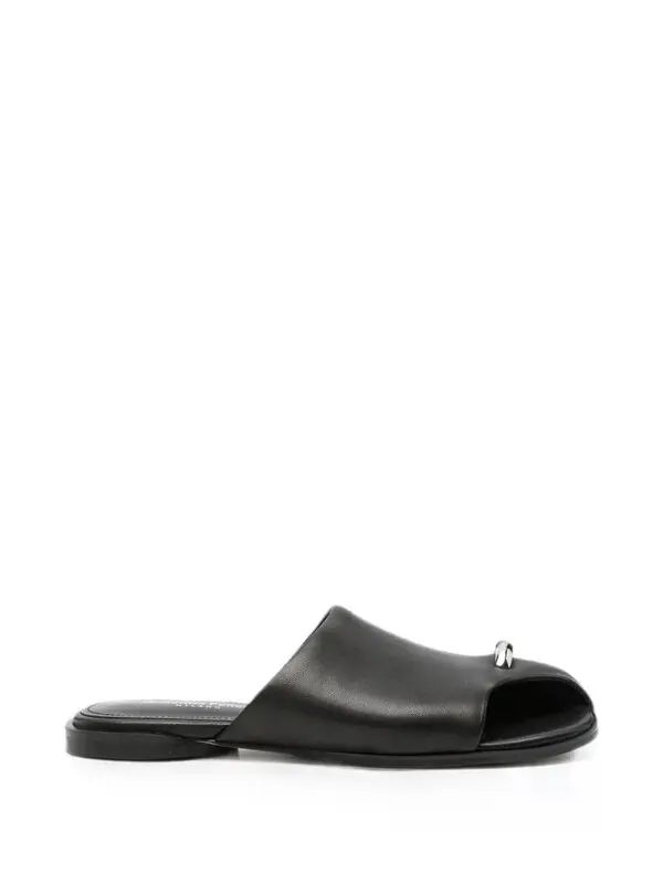 ADRIANNA FERETTI Leather Open-toe Mules