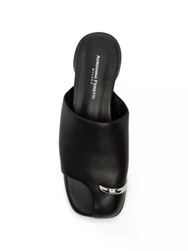 ADRIANNA FERETTI Leather Open-toe Mules