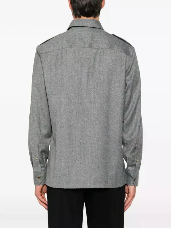 Brunello Cucinelli Epaulette-detail Chest-pocket Shirt
