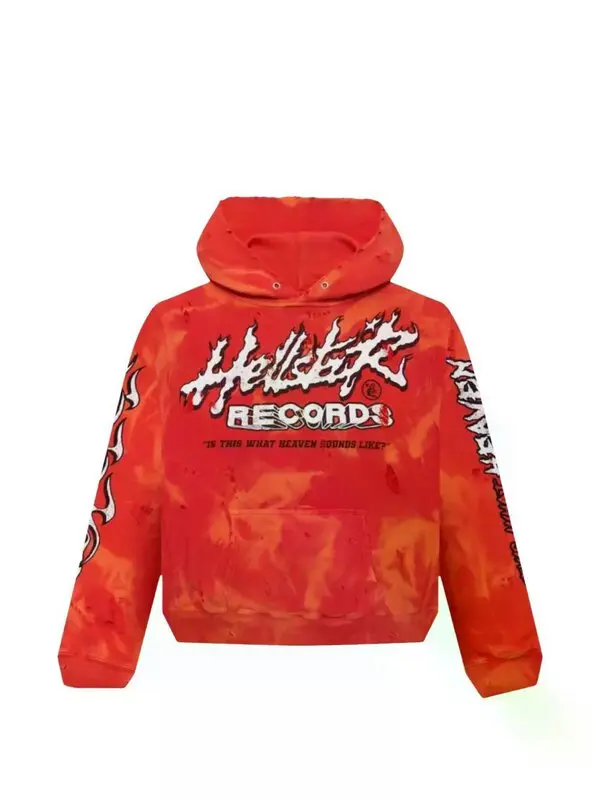 HELLSTAR Records Distressed Graphic Hoodie