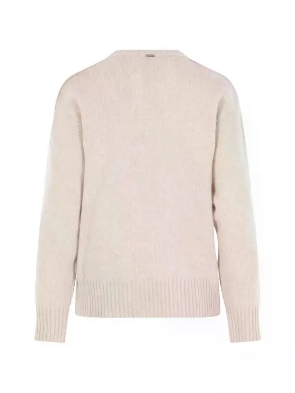 Herno Bouclé-band Ribbed-trim Wool Sweater