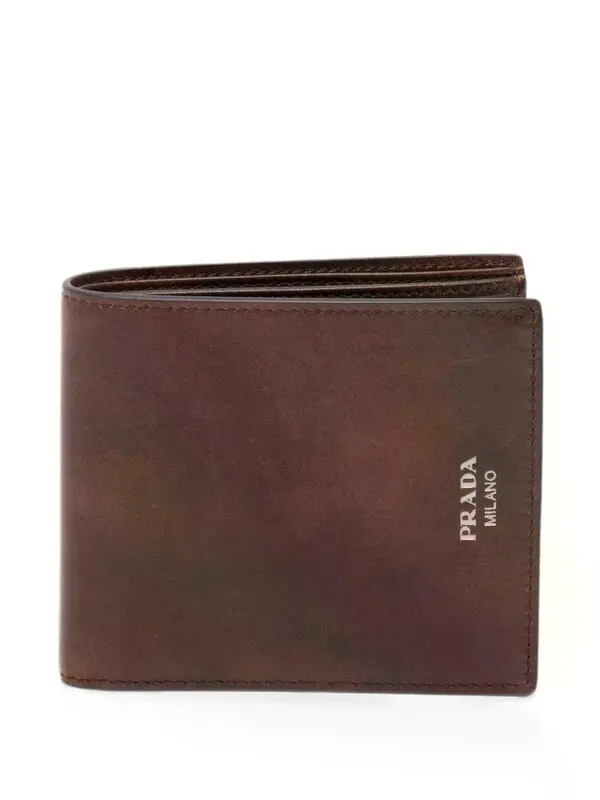 Prada Logo-print Leather Wallet - Brown