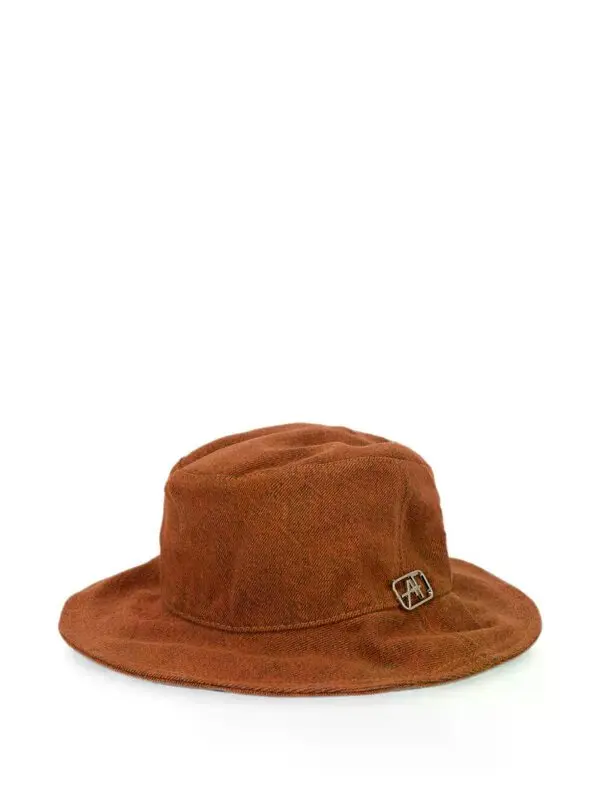 Alberta Ferretti Logo Plaque Wide-brim Bucket Hat - Orange