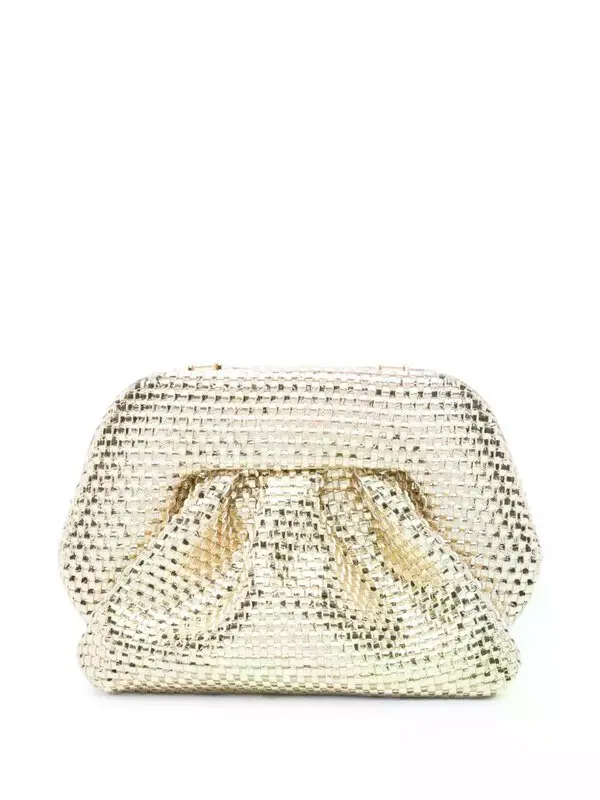 THEMOIRE Woven Effect Ruched Clutch Bag