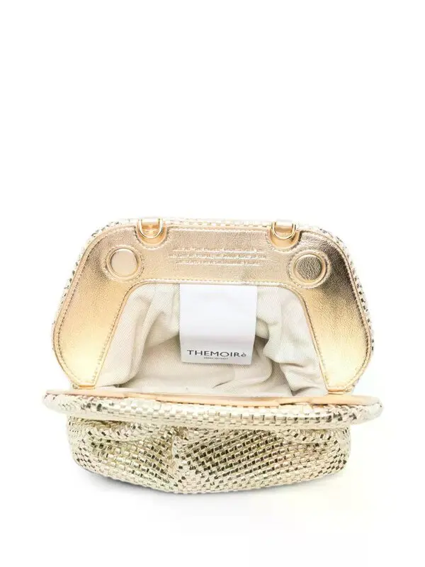 THEMOIRE Woven Effect Ruched Clutch Bag