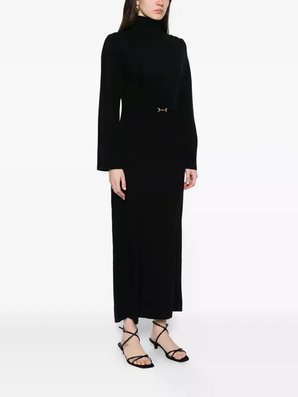 Rixo Ellietta Bit Detail Roll-neck Maxi Dress