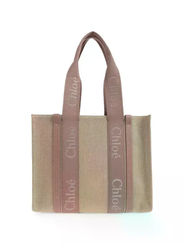 Chloé Woody Logo-detail Shoulder Bag - Neutrals