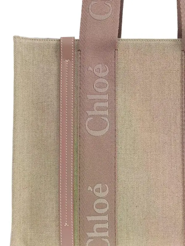 Chloé Woody Logo-detail Shoulder Bag - Neutrals