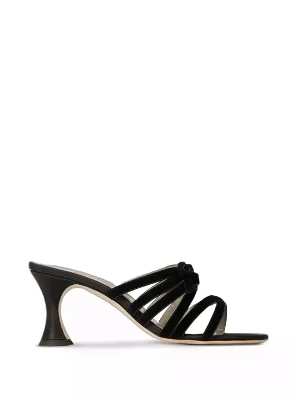 Manolo Blahnik Clementel Bow Detail Sandals - Black