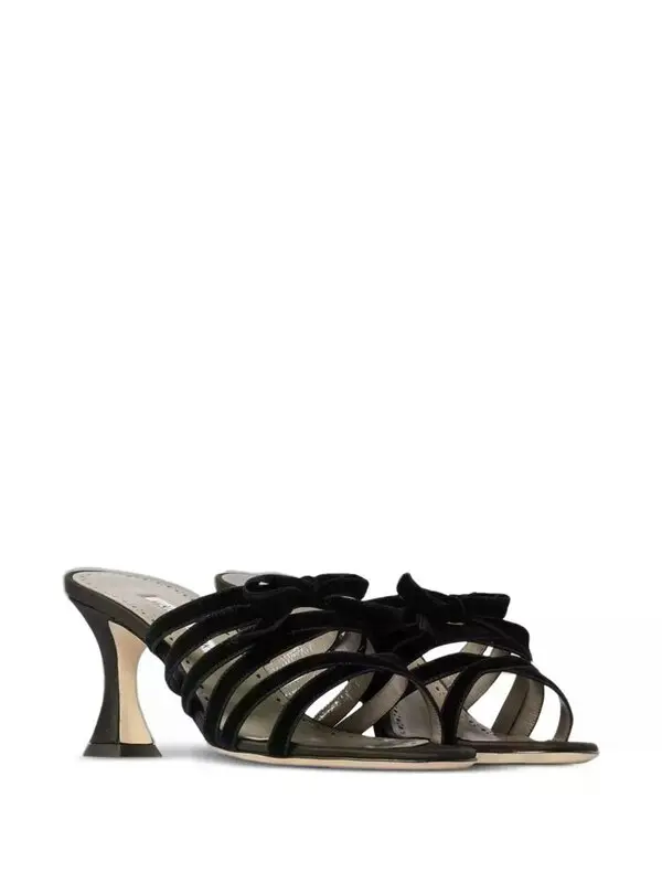 Manolo Blahnik Clementel Bow Detail Sandals - Black