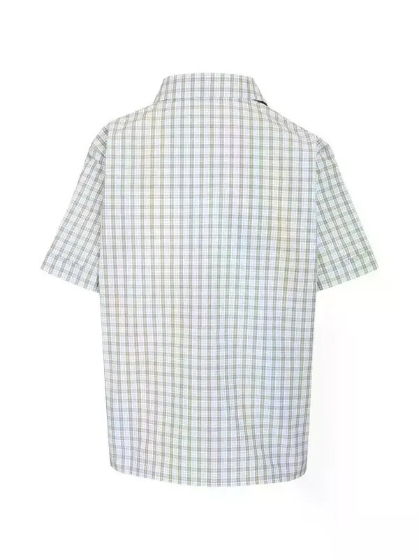 Miu Miu Checkered Poplin Short-sleeve Shirt