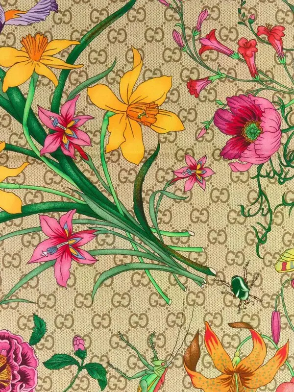 Gucci Flora-print Silk Scarf