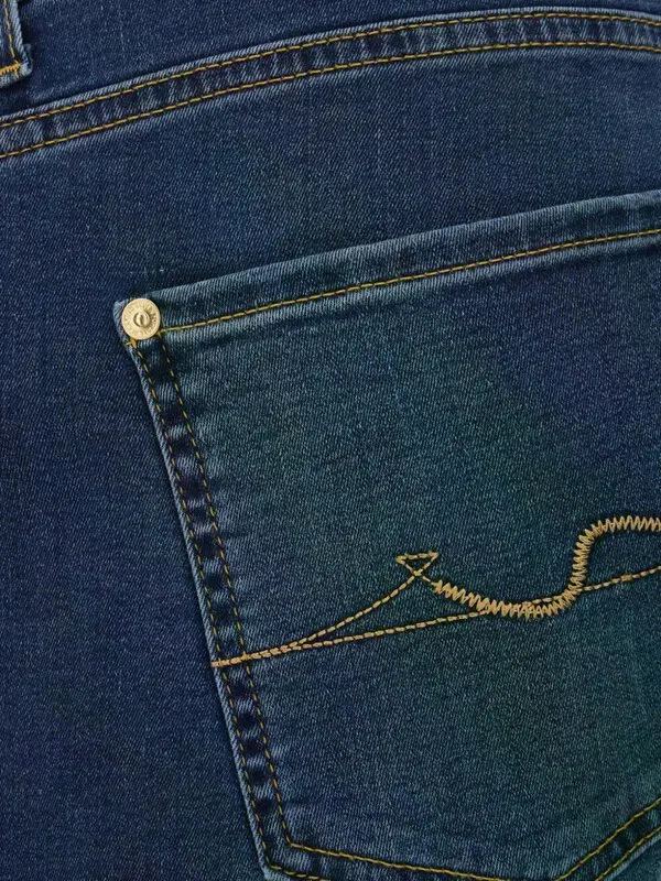 7 For All Mankind Embroidered Faded Effect Jeans