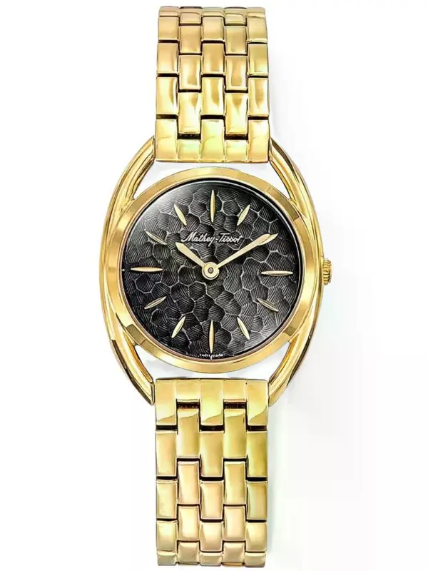 MATHEY TISSOT Saphira 28mm Watch With Textured Dial And Gold-tone Link Bracelet