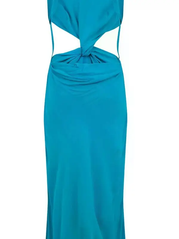 Alberta Ferretti Twist-detail Cut-out Maxi Dress - Blue