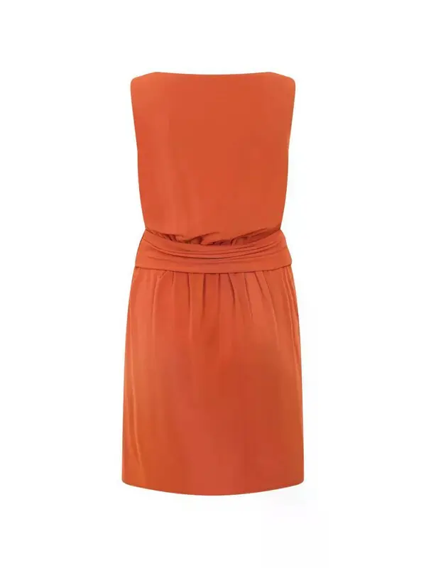 Alberta Ferretti Sleeveless Knot Detail Cut-out Mini Dress - Orange