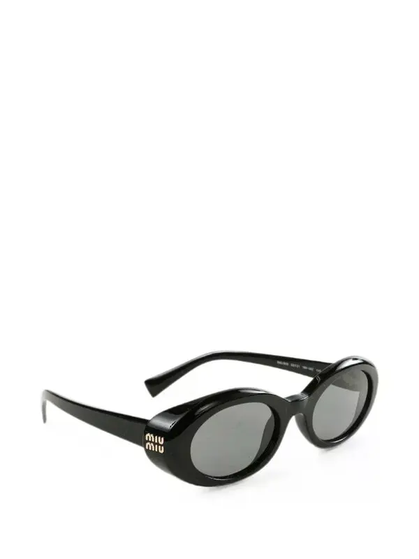 Miu Miu Oval Frame Sunglasses - Black