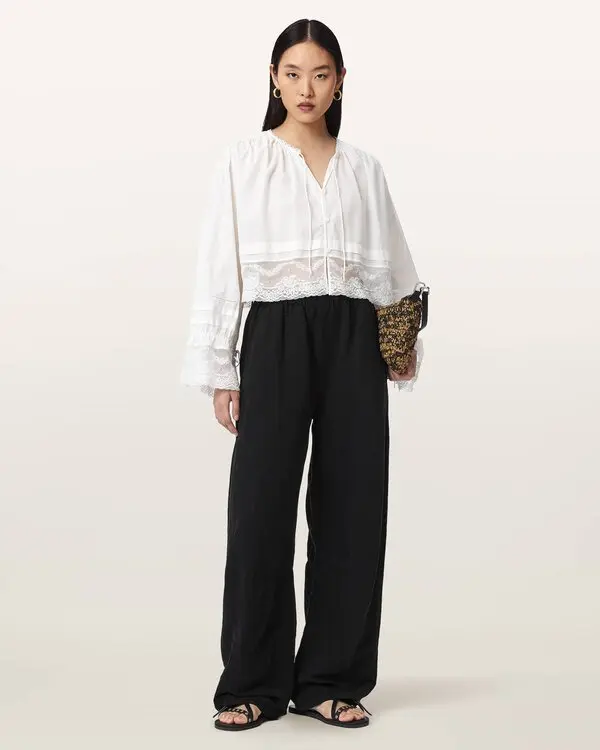 ALLSAINTS Colette Cropped Lace Top
