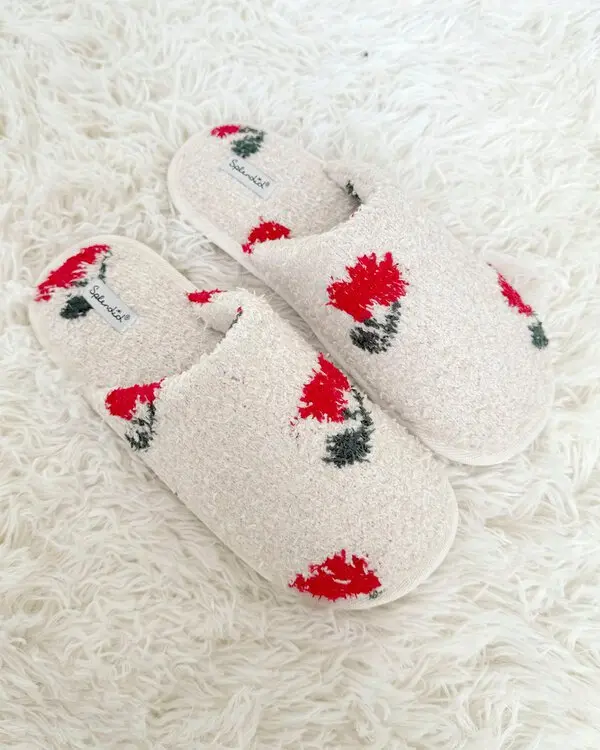 Splendid Cozy Fuzzy Slipper Slide - Cherries