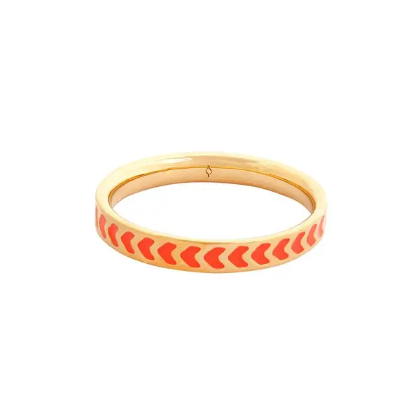 APRÈS YOUTH Gold / Orange Spark Enamel Ring Orange