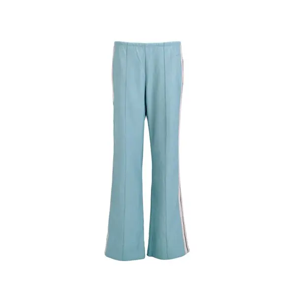 MOV Perfect Suit Pants Straight-leg Vegan Leather With Side Stripes - Blue