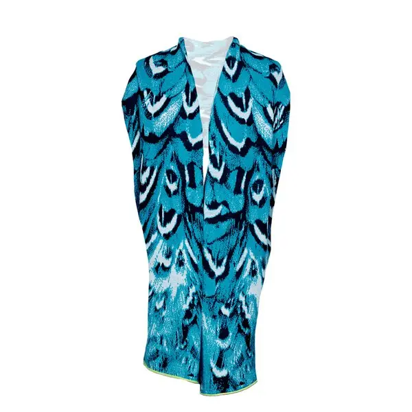 ESSIEN & EMRE Levem Merino Wool Knitted Pattern Scarf Jade