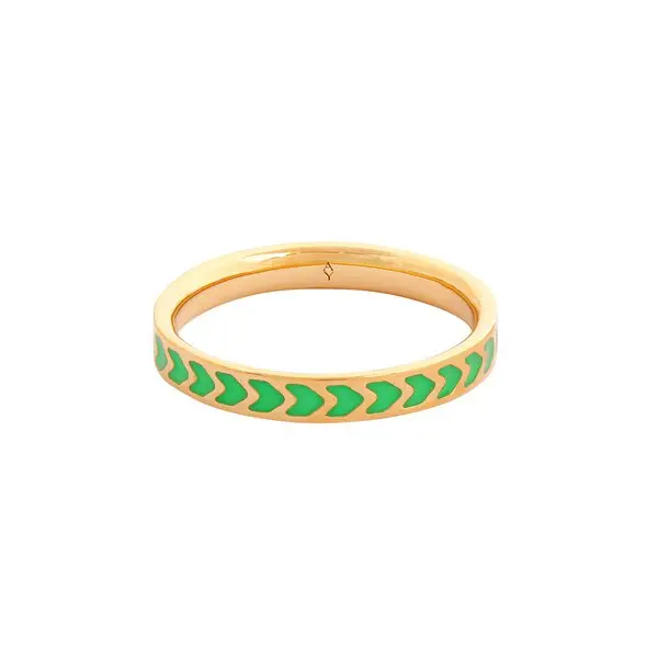 APRÈS YOUTH Green / Gold Spark Enamel Ring Green