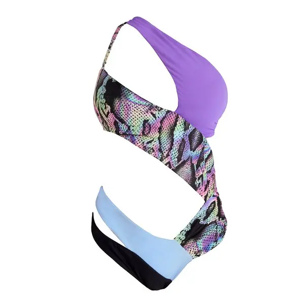 SANCHA THE BRAND Black / Blue Calidi Snake One Piece