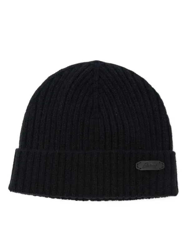 Brioni Ribbed Cashmere Beanie - Blue